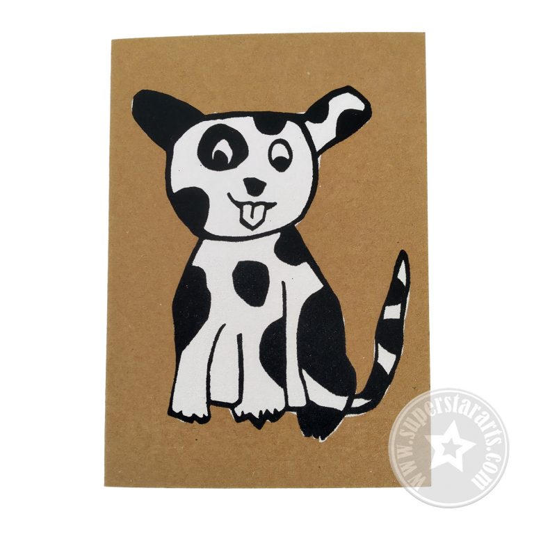 Dotty Dog Greetings Card – SuperstarArts